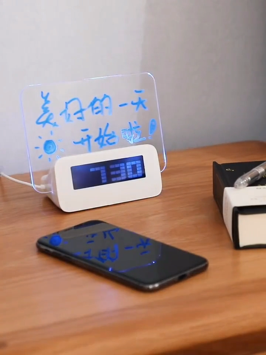 Luminous Reminder LED Message Memo Board - Digital Alarm Clock