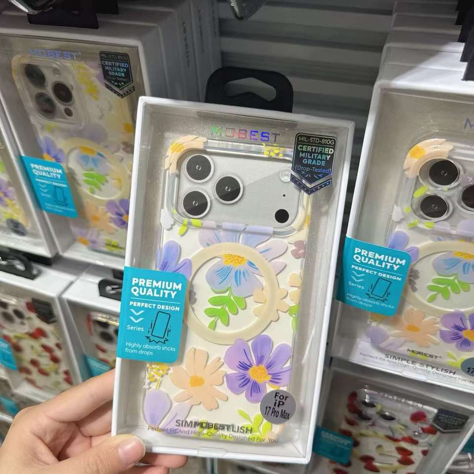 Magnetic Animal Phone Case Oil Painting Flower for 17 Pro Max for 16 ...