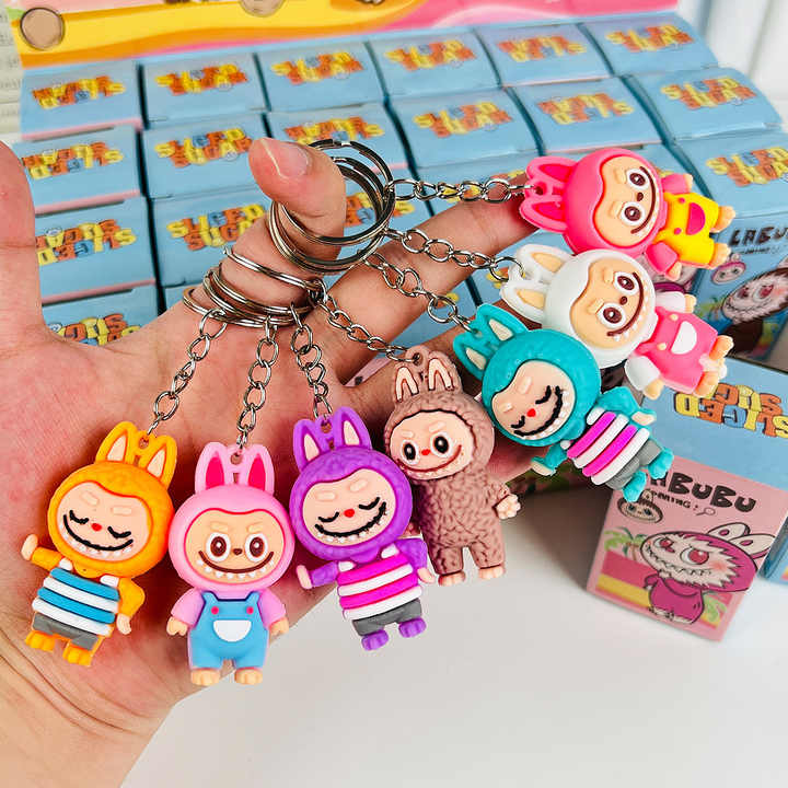 Wholesale Stocked Cute Keychain Lucky Box Toy 3d Mini Labubu Keychains ...