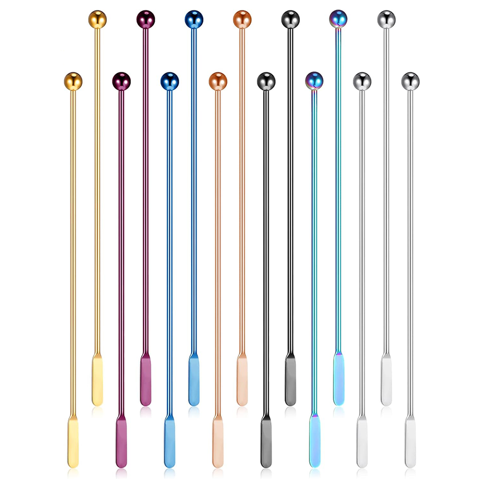 7.6 Inch Metal Stir Sticks - Perfect for Cocktails & More