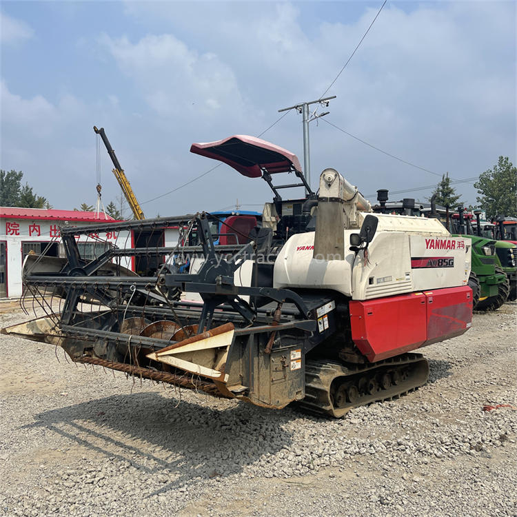 Japanese rice and wheat combine harvester Kubota Yanma second-hand 90HP ...