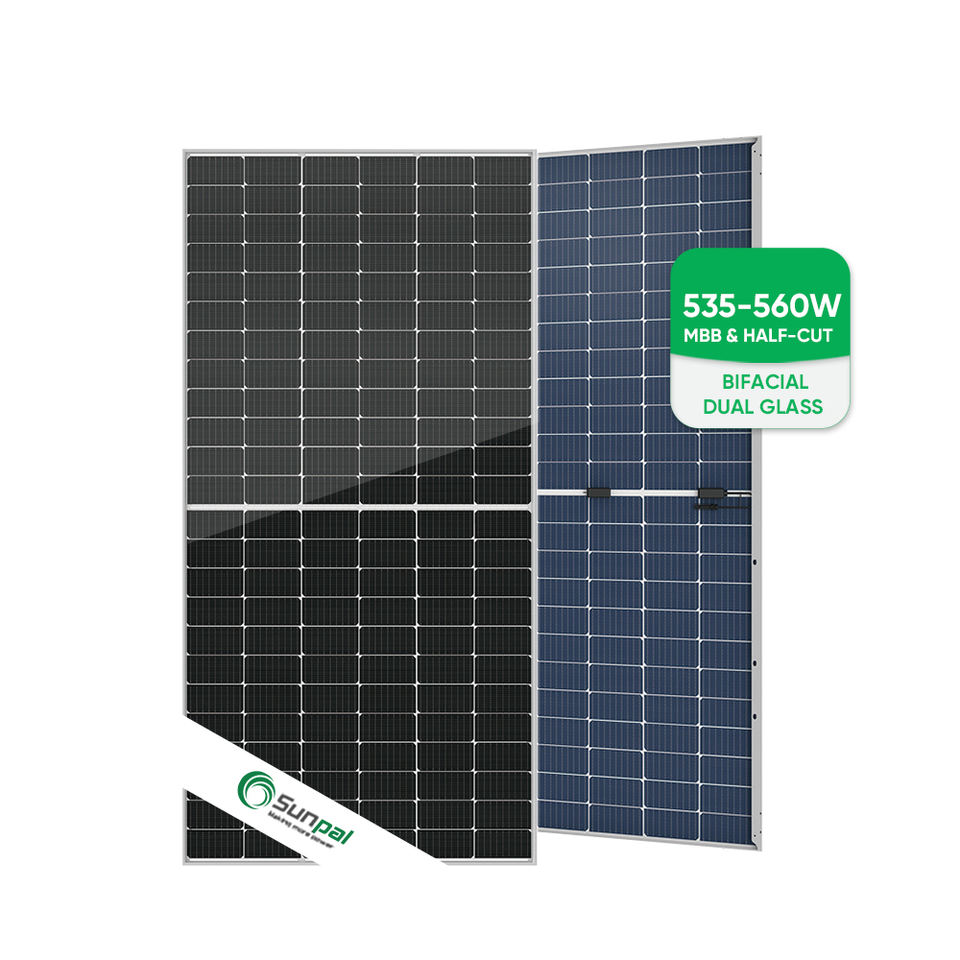 Sunpal Transparent Double Glass Solar Panels - 550W+ Power