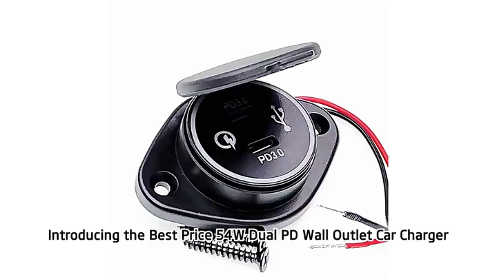 Best Price 54w Dual Pd Wall Outlet Car Charger With Flip-top Lid Mount ...