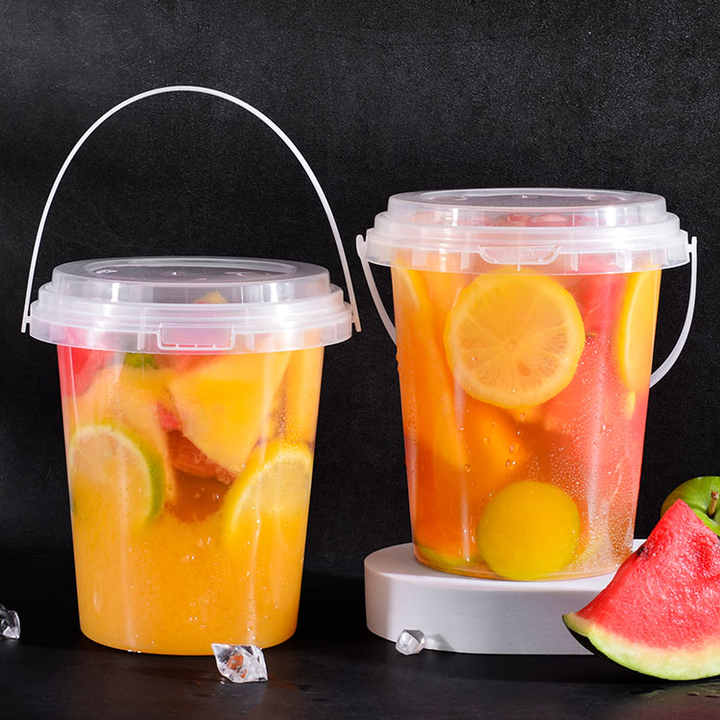 32 Oz Clear Plastic Drink Buckets with Lids - Wholesale Disposable Cups ...