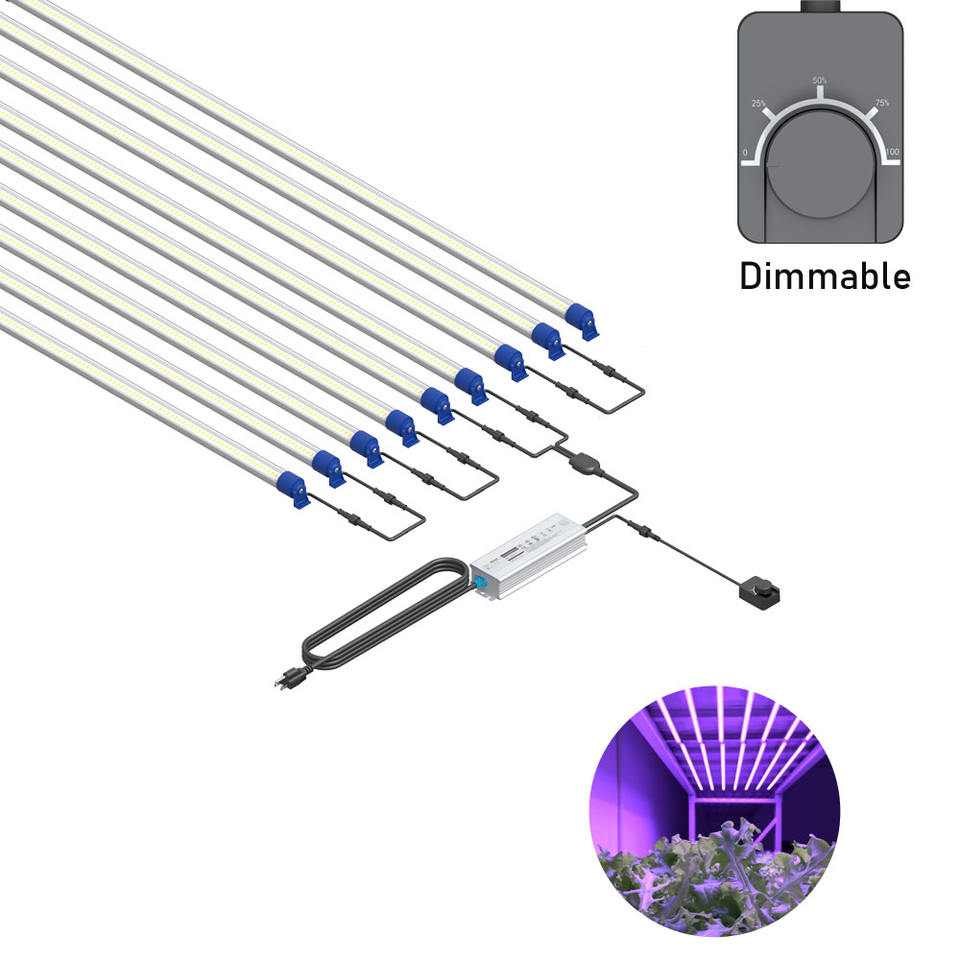 Tube Led Grow Light Dimmable 1.2M 20W X 9pcs 200W for Tomato Strawberry ...