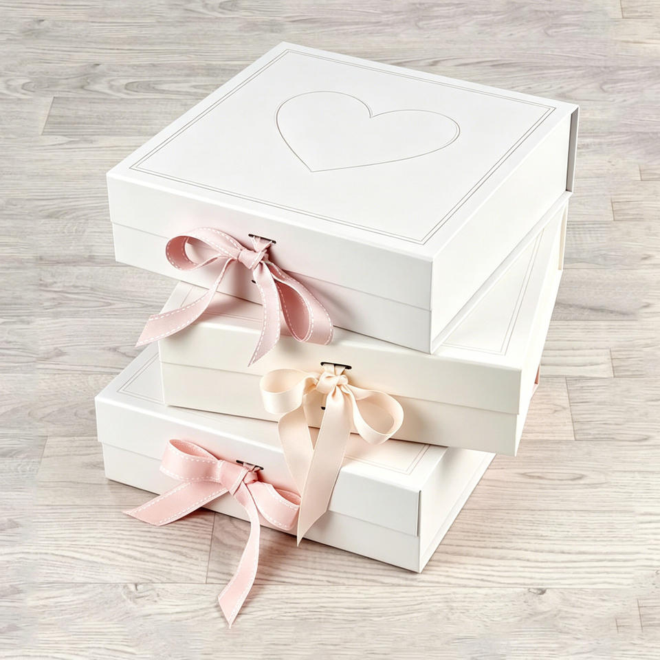 Luxury Custom Logo Magnetic Closure Gift Box with Ribbon Bow Matte ...