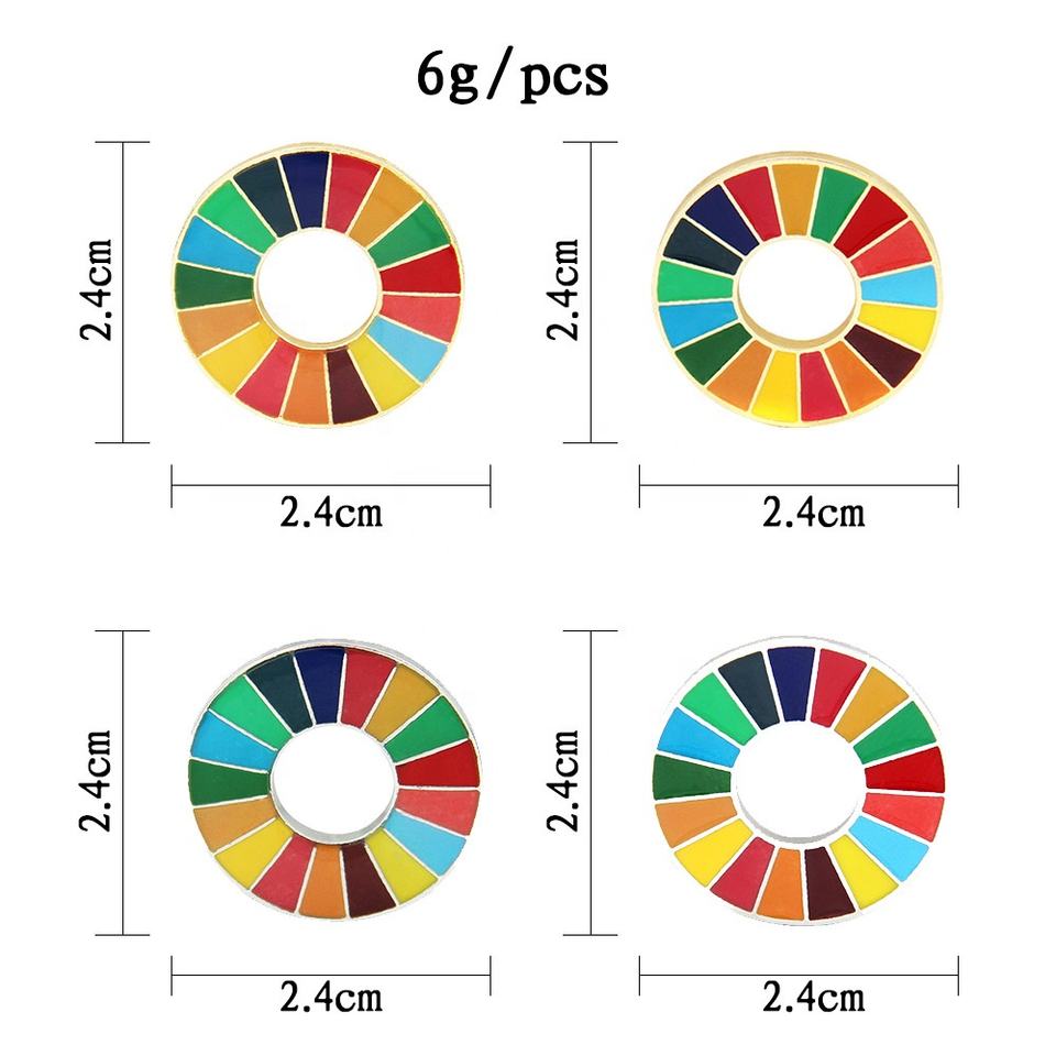 Rainbow Circle Sustainable Development Goals Badge - Custom Metal ...