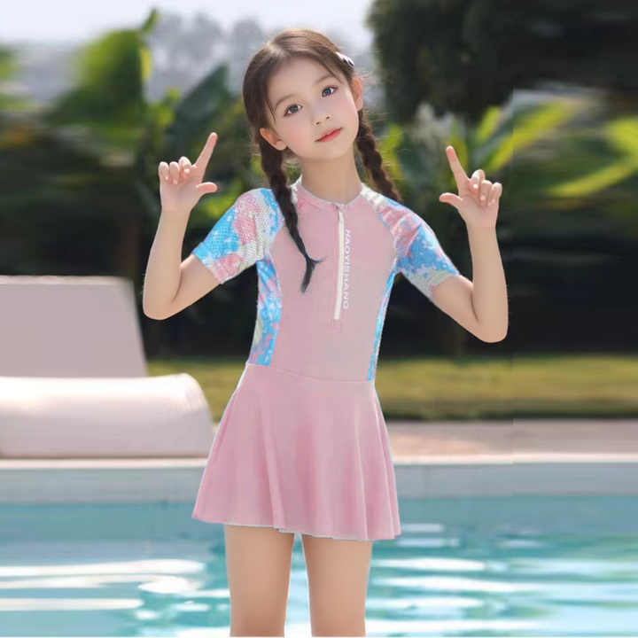 Kids Swimwear Matching Beach Girl Swimsuit Custom Summer Printed Custom ...