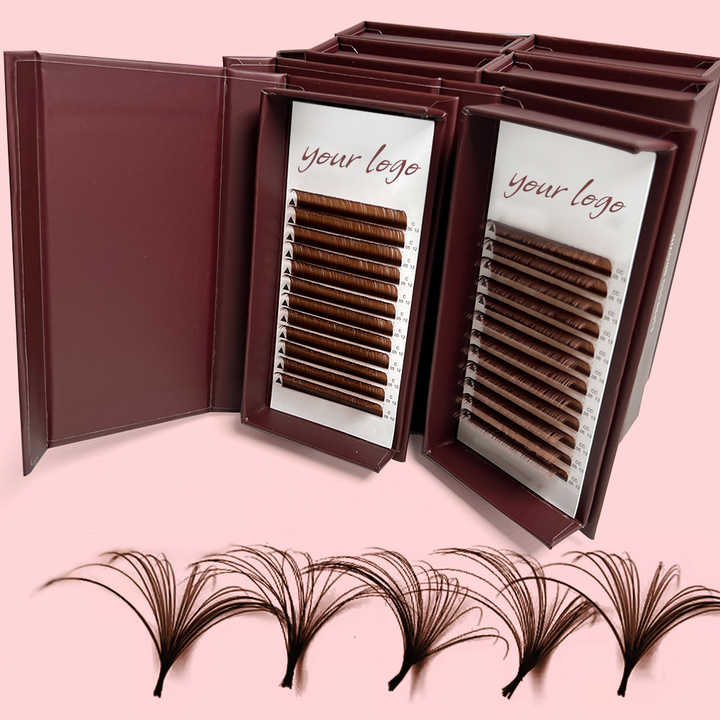 Cashmere Fluffy Silk Black Eyelash Extensions Dark Brown Individual ...