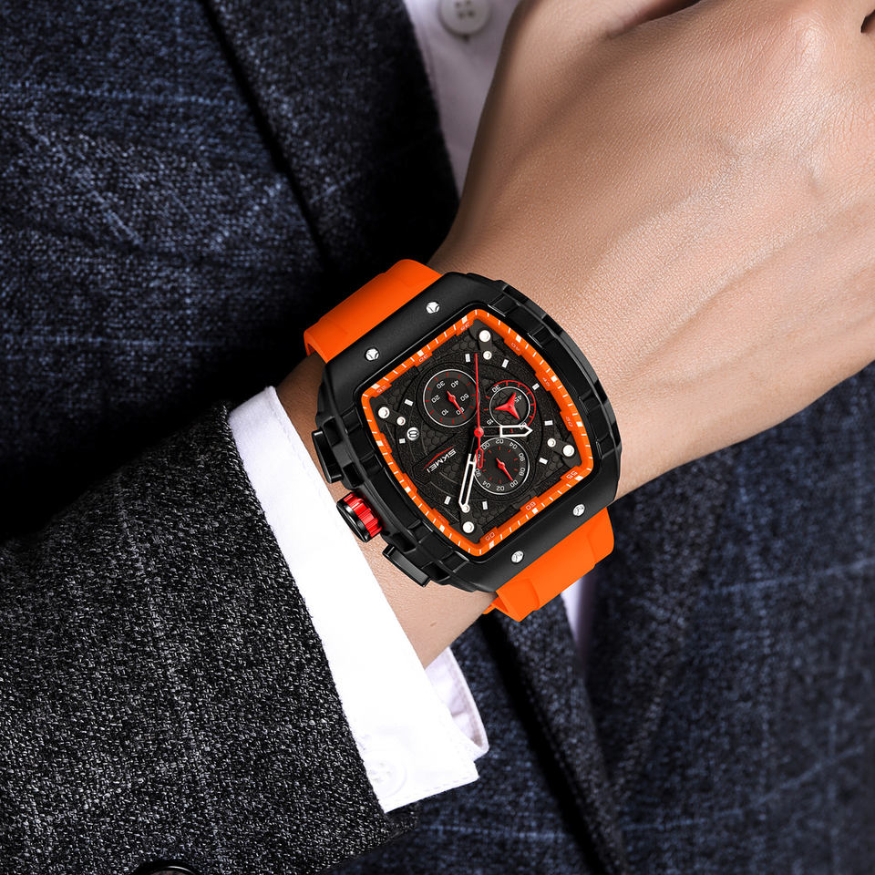 SKMEI 9341 Sports Watch - Rectangular Chronograph, Quartz Movement ...