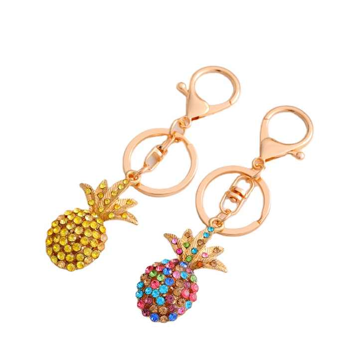 Cute 3d Pineapple Keychain Europe Fashion Style Metal Key Chains ...