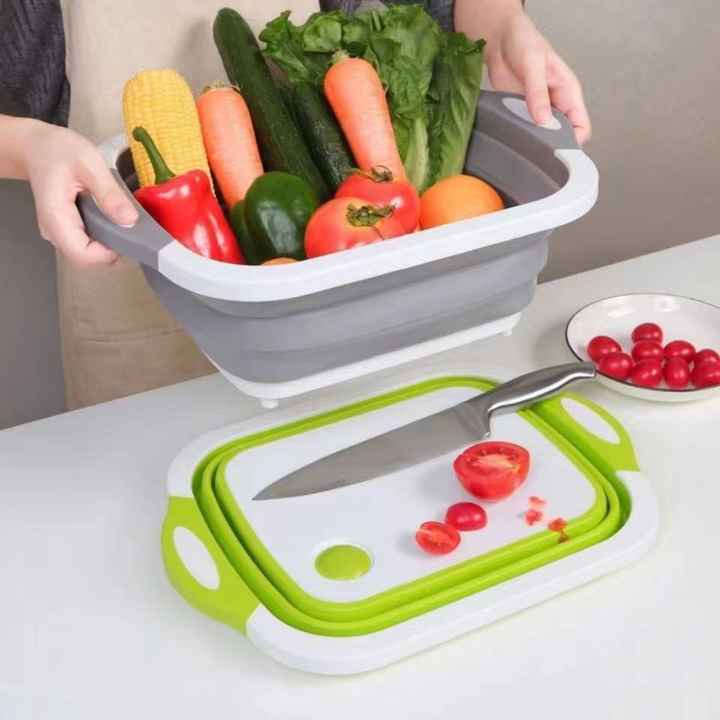 Multifunctional Folding Vegetable Washing Basin & Chopping Board