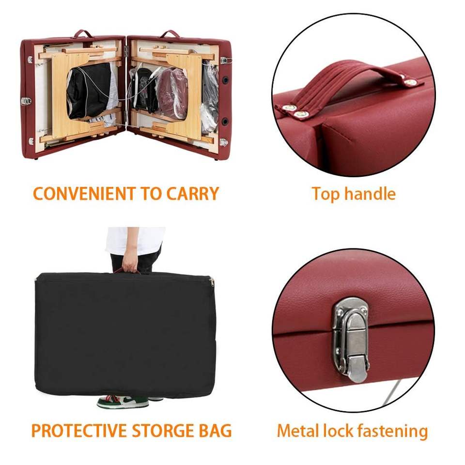 Factory's Best-selling Model Portable 3 Section Folding Wooden Camillas ...