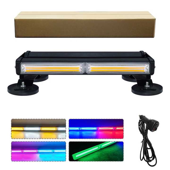 Double Row Emergency Light Bar Flash Strobe LED Warning Lamp Amber Red ...