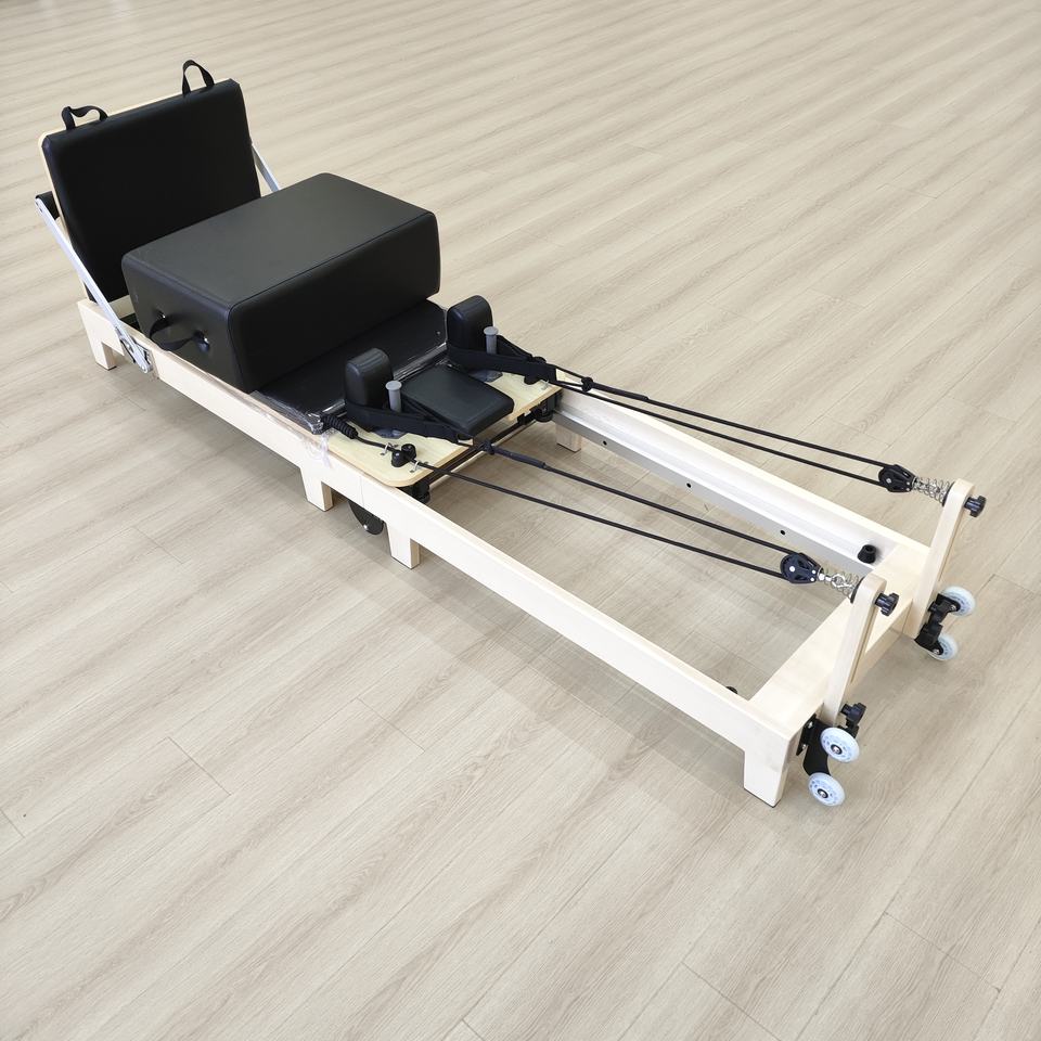 Maple Wood Pilates Reformer Machine Multi Function Adjustable Core Bed ...