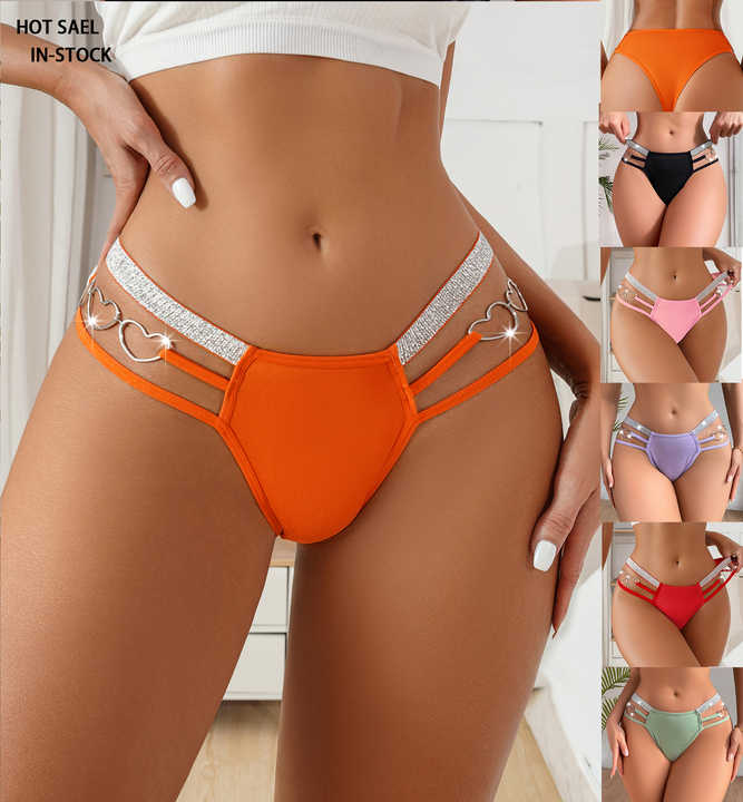 New Arrival Wholesale Hot Sale Women Luxury Cheeky Underwear Ladies Shiny Heart Chain Sexy Women ...