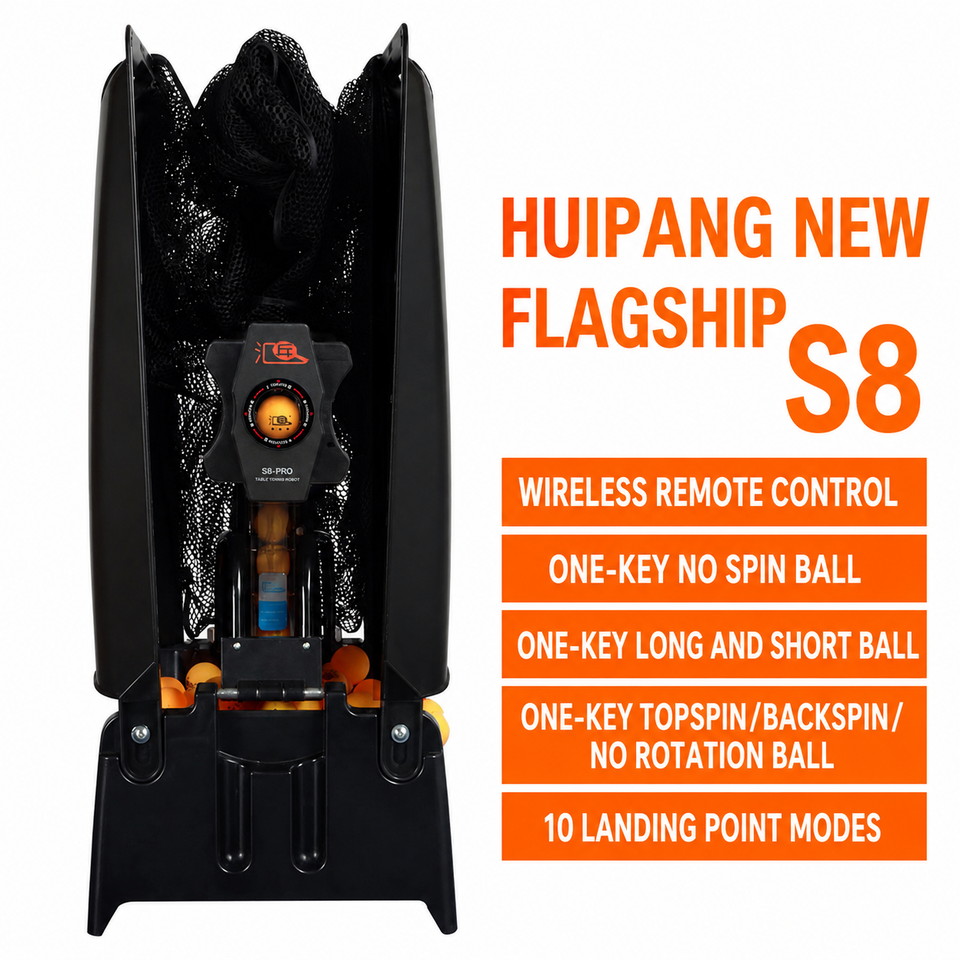 HUI PANG S8PRO Remote Ping Pong Robot - Automatic Table Tennis Trainer ...