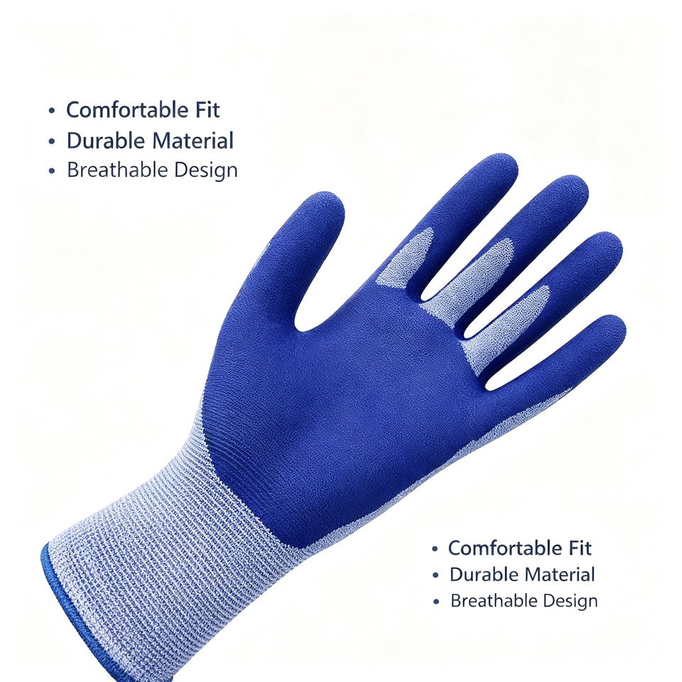 Spandex Nylon Elastic Latex Frosted Gloves Non-Slip Wear-Resistant 24cm ...