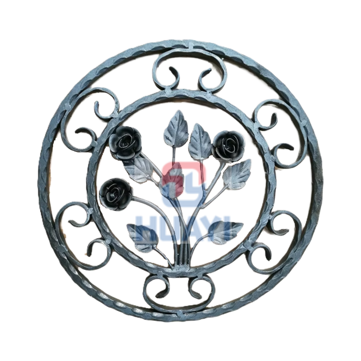 Weldable Wrought Iron Flowers Pattern Artistic Double Ring Design for ...