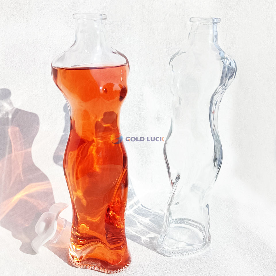 550ml Female Body Glass Bottle for Alcoholic Beverages Vodka Brandy ...