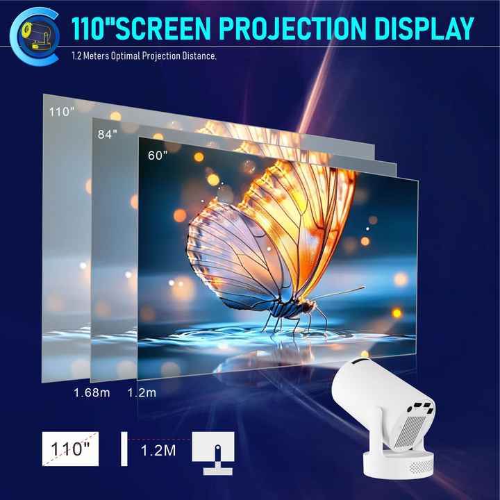 HY300 Ultra Smart Portable Short Throw Wireless Projectors WiFi 4K ...