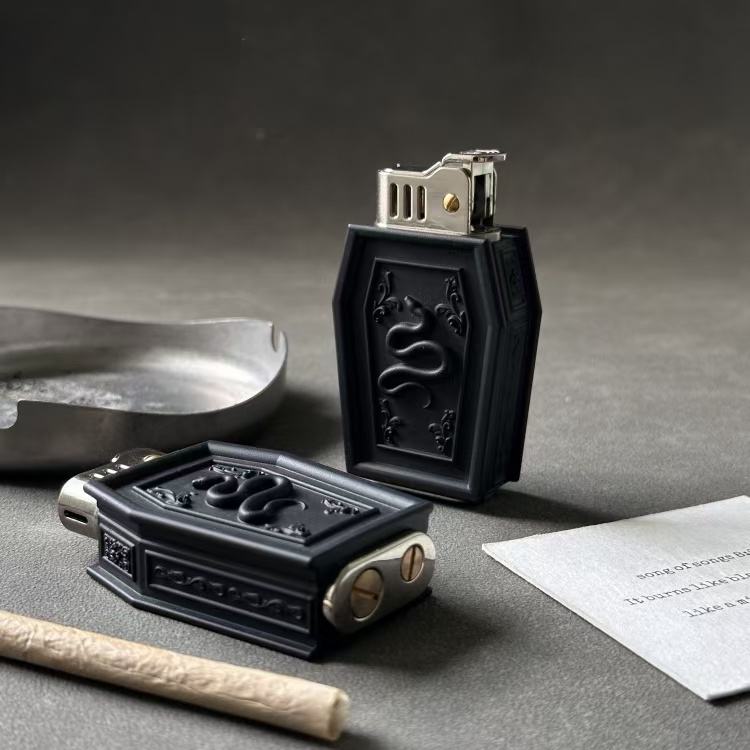 SoulCreation Gothic Snake Coffin Kerosene Lighter Handmade Clay Resin ...