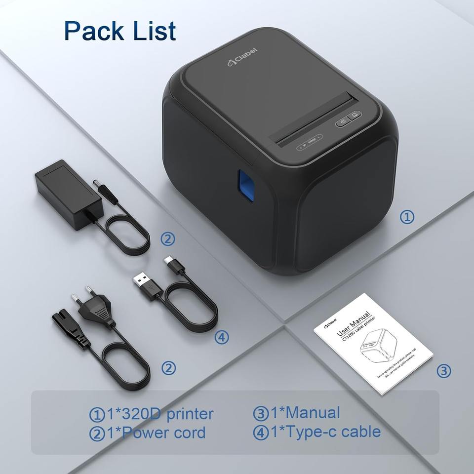 CLABEL Desk Bluetooth Barcode Label Printer: Label Maker with Direct ...