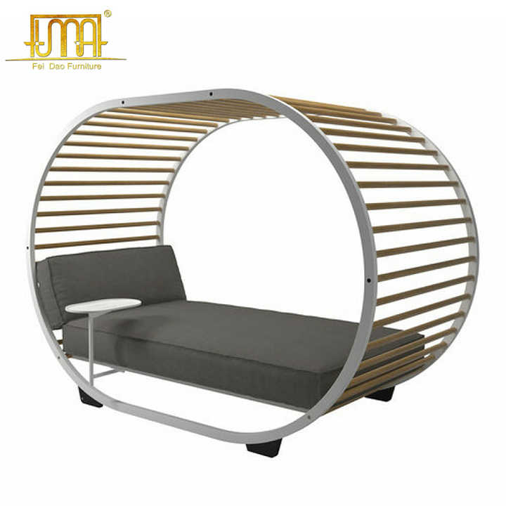 Aluminum Frame Commercial Outdoor Luxury Garden Daybed with Canopy