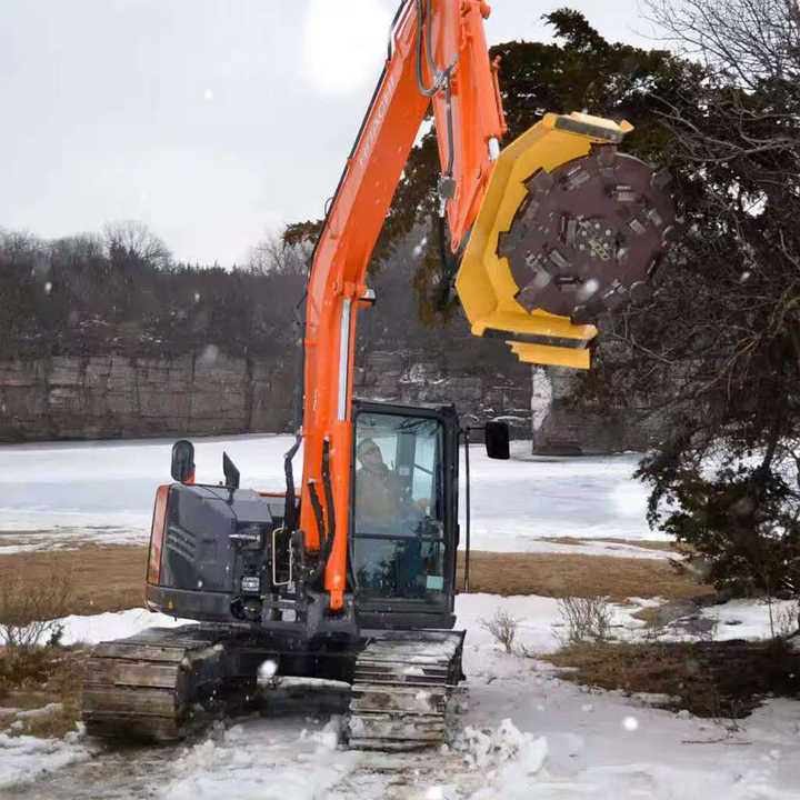 Excavator Implements Disc Pulverizer Wood Chipper Topping Machine Skid ...