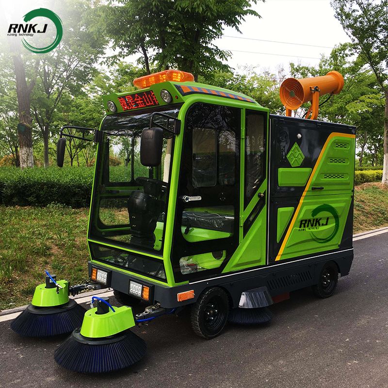 RNKJ Electric Commercial Open-Space Rideable Road Sweeper with Dual ...