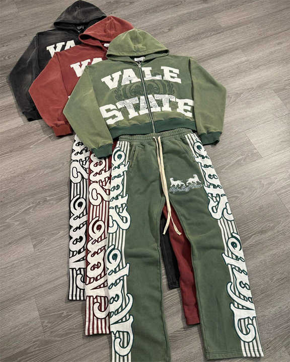 Shop Our Embroidered Acid Wash Flared Tracksuits for Adults