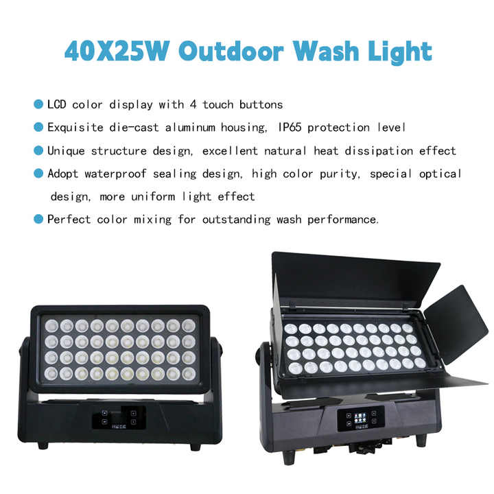 Blue Sea Pro Stage Light 40X25W RGBW 4in1 Waterproof LED