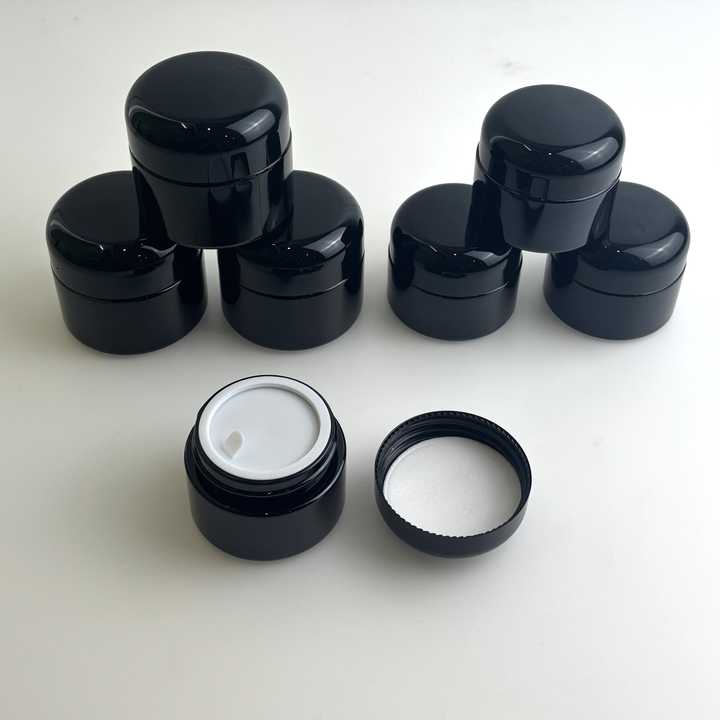 50g 100g 150g 500g Dark Violet Black UV Glass Herb Doja Jar Child Proof ...