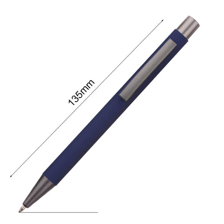 Personalized soft rubber coated barrel engraving pen metal luxury black ...