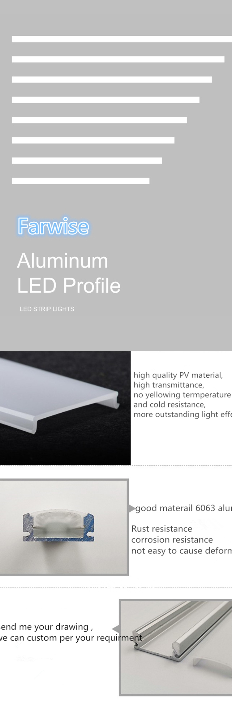 China Customized Led Alu Profile Aluminum For Cabinet Led Plastic ...