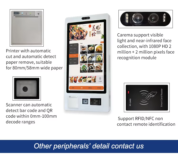 Crtly OEM Touch Screen Order Payment Machine NFC QR Scanner