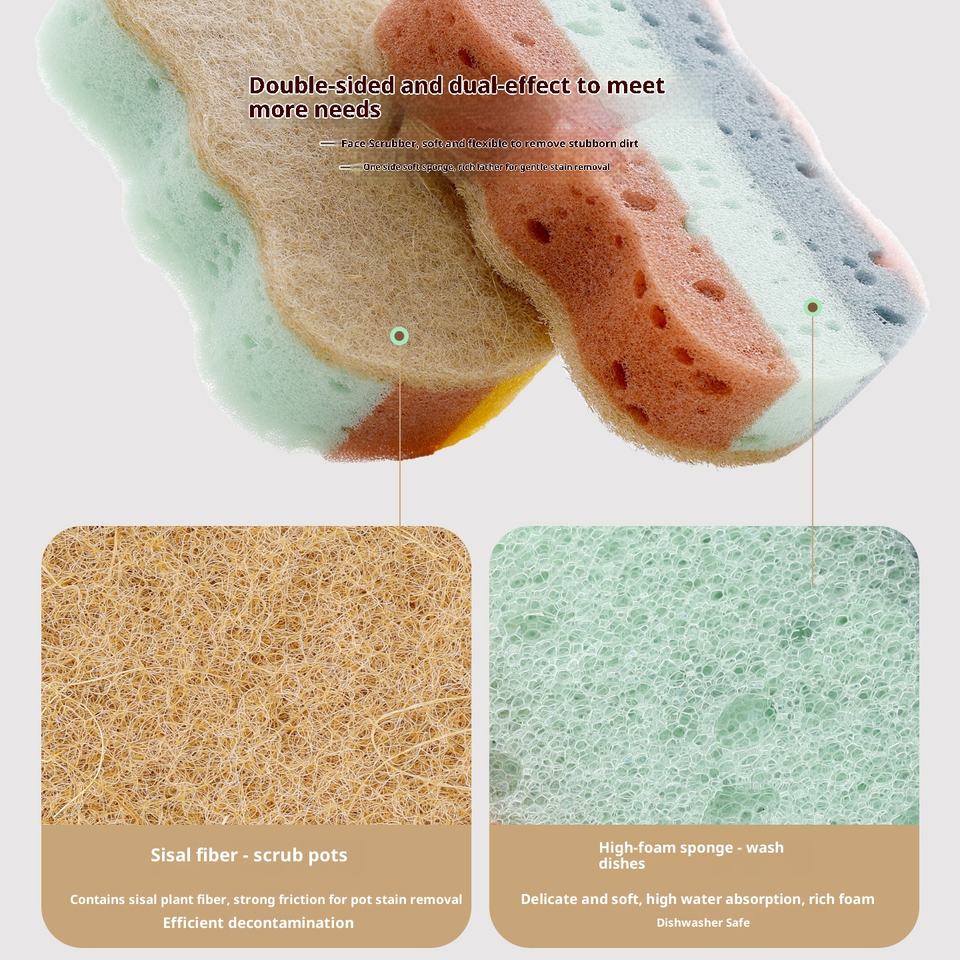 Cross-border Sustainable Dishwashing Sponge Block Scouring Pad Kitchen ...