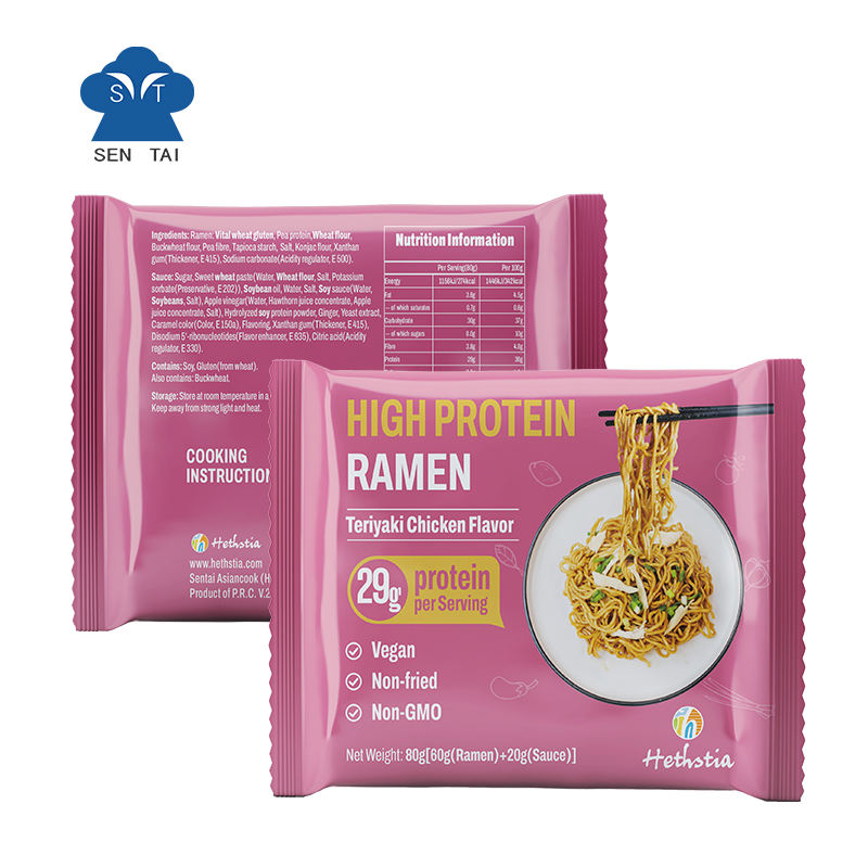 Teriyaki Chicken High Protein Vegan Ramen 29g Non Fried Mixed Noodle ...