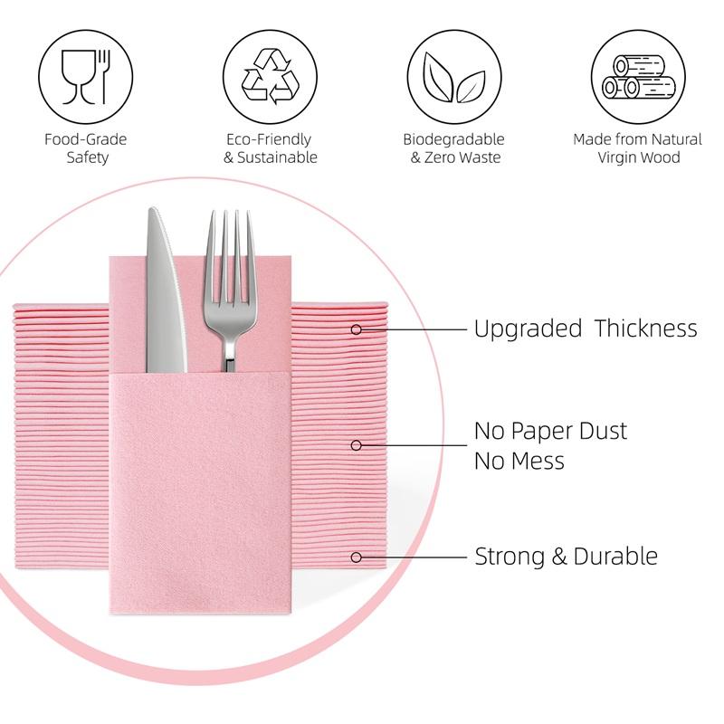 Custom Logo Colored Disposable 1 Ply Virgin Wood Pulp Dinner Napkins 8 ...