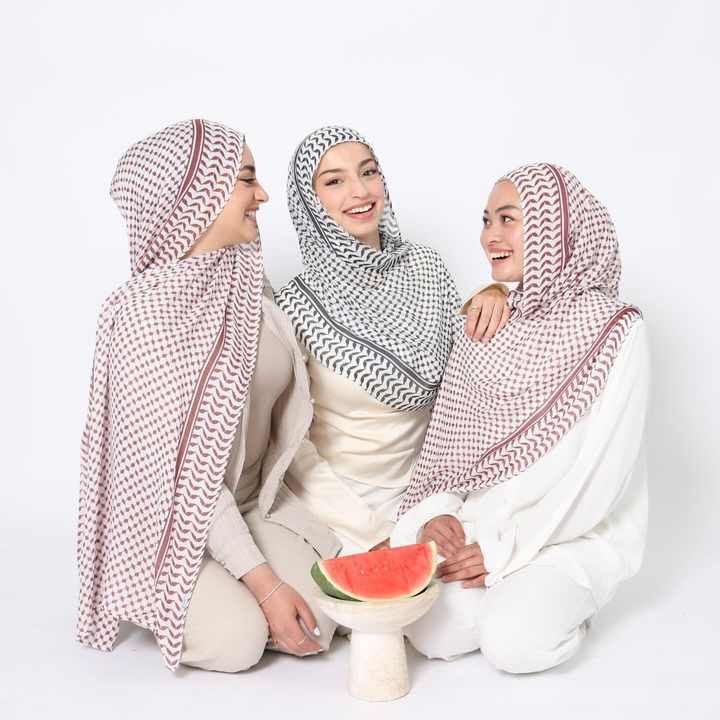 Jingtai Islamic Shailah Brown Keffiyeh Hijab Muslim Scarf