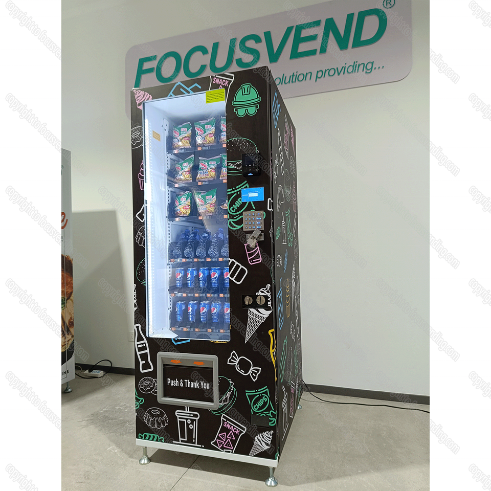 Small Vending Machine with Refrigerator - Supports Credit Card