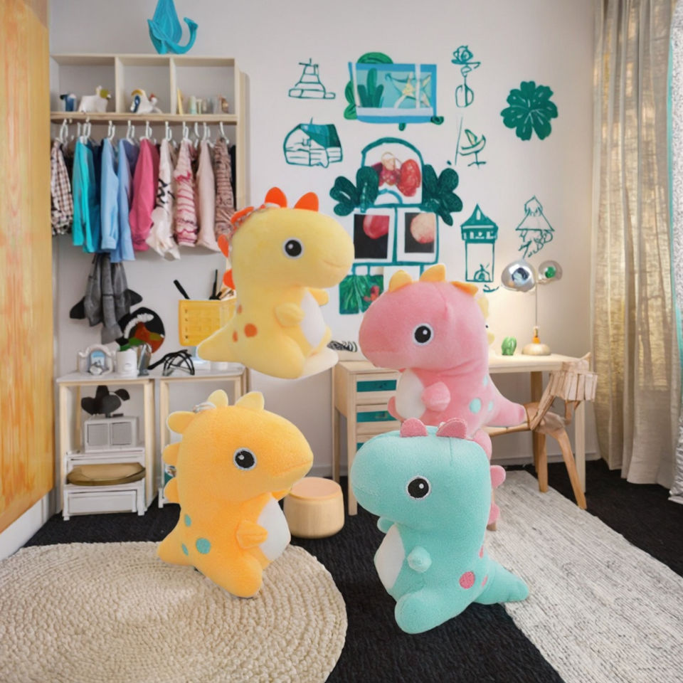 KM Plushie Peluches Dinosaur Plush Keychains Claw Machine Stuffed Toy Halloween Decoration for ...