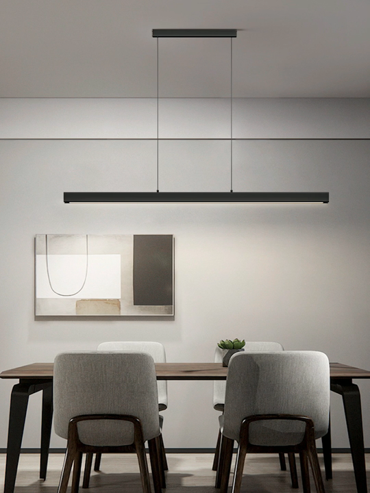 Modern Long Strip Hanging Lamp - Aluminum Dining Table Light Fixture