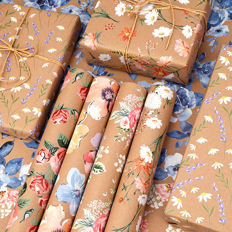 Wholesale Flower Gift Wrapping Paper - 43*300 Cm Kraft