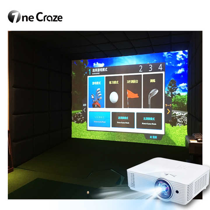 Indoor Luxury Golf Simulator Interactive Game Professional AR Projector ...