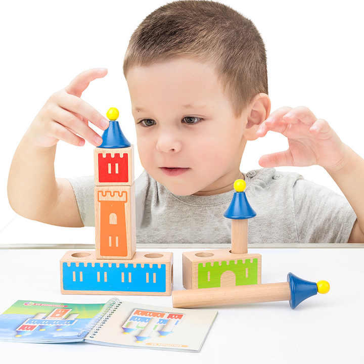Interactive Educational Toy Castle Building Blocks Table Level Board ...