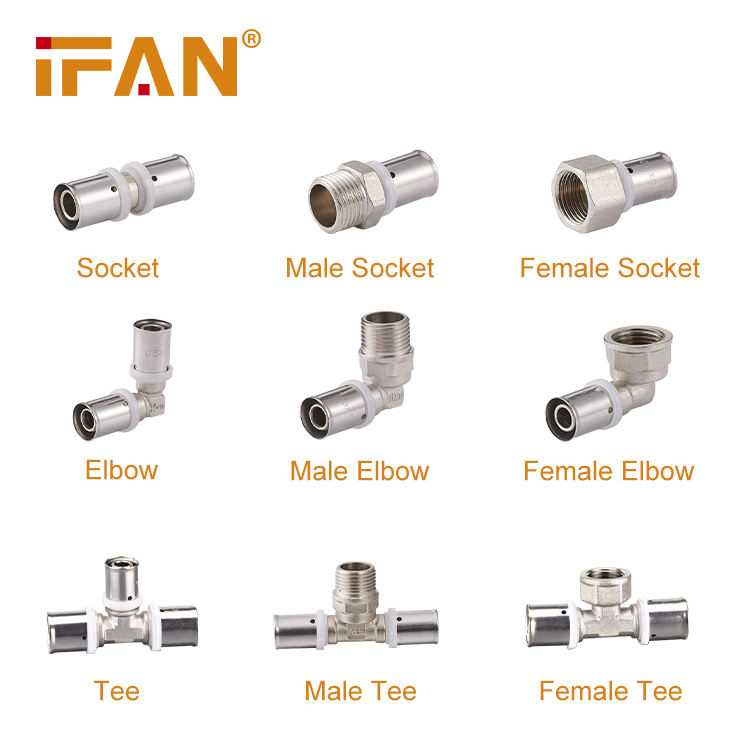 Ifan Manufacturer Pex Al Pex Pipe Fittings Brass 16-32mm Pipe Connector Pex Press Fitting - Buy ...