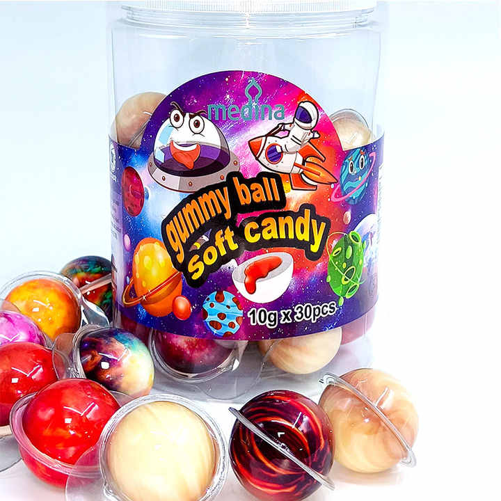New Design Bubble Gum Ball Chewing Eye Earth Shaped Sandwich Jam Gummy ...
