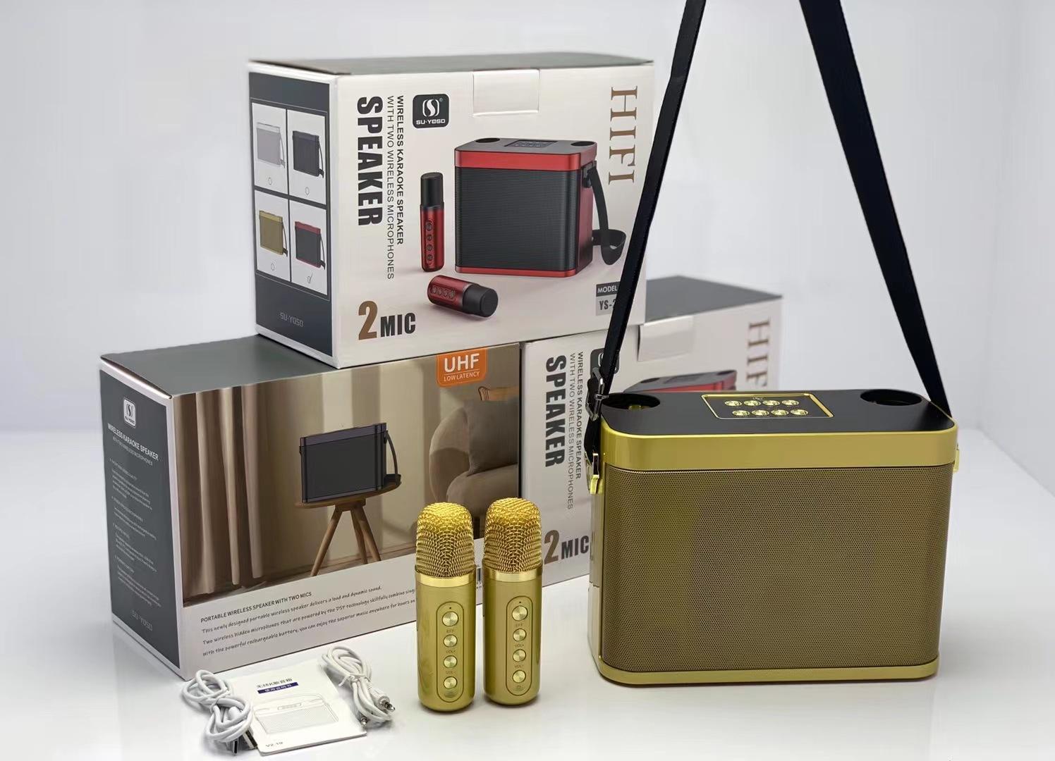 2 in 1 Portable Karaoke Wireless Bluetooth Speaker Dual Mic Speaker ...