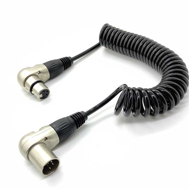 3 Pin XLR Cable Male to Female Extension Spring Cable Black Pure Copper ...